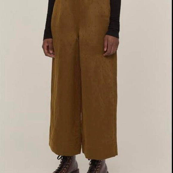 Toast | Pants & Jumpsuits | Toast Silk Linen Jacquard Brown Wide Leg ...